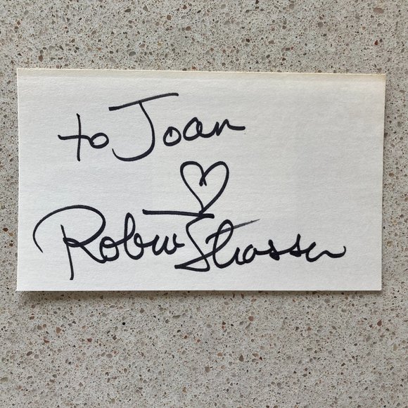 Autograph | Other | Robin Strasser Signed Inscribed Index Card 3x5 ...
